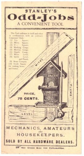 Stanley Odd-Jobs Tool Advertisement Company 1900 Vintage B -- Antique ...