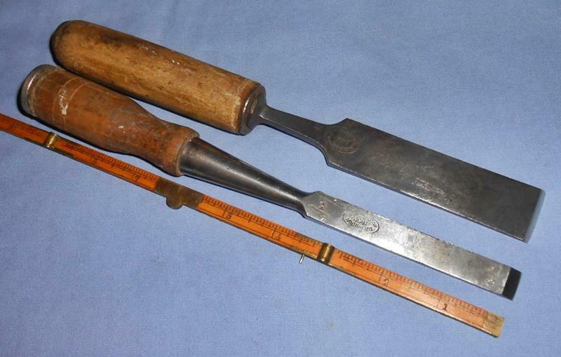 2 Antique D.R. Barton 1832 Mortise Firmer Wood Chisels 1/2" and 1" Old ...