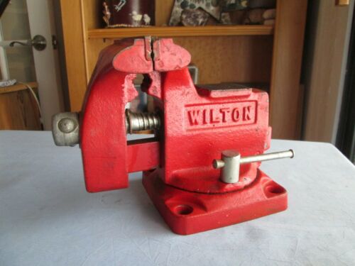 Vintage Wilton 3 1/2'''' Vise Swivel Base Pipe Jaws Mechanics Red Color ...