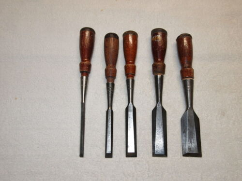 STANLEY 750 CHISELS: SET OF FIVE GOOD USER-GRADE CONDITION -- Antique ...