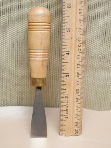 OLD WOOD TOOLS VINTAGE SHORT 3/4" No 4 SWEEP WOOD CARVING GOUGE CHISEL ...