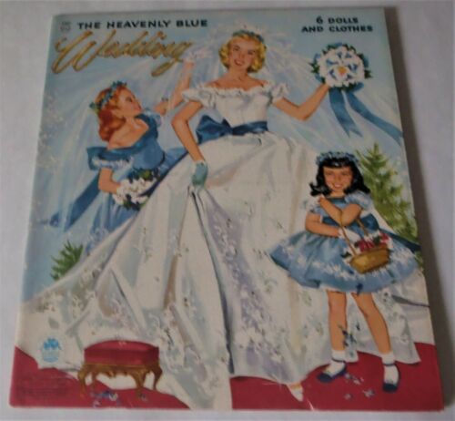 The Heavenly Blue Wedding Paper Doll Book Vintage Merrill 1955 Uncut