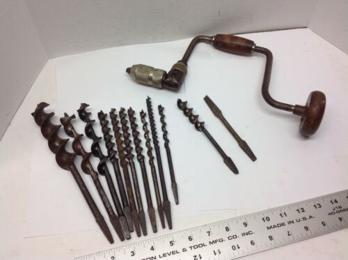 VINTAGE BIT BRACE 10" SWING WITH AUGER BITS -- Antique Price Guide ...