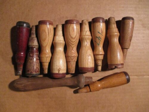 Lot of 11 Old Socket Firmer Chisel Handles--Mostly STANLEY -- Antique ...