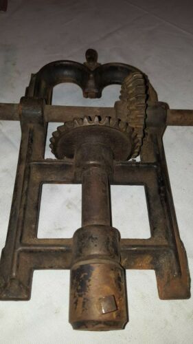 Antique Barn Beam Drill Press Boring Machine Metal Top Portion ...