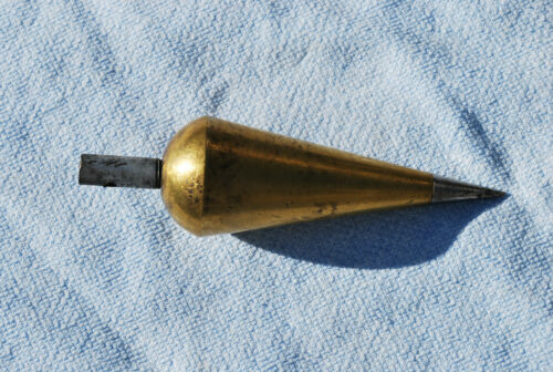 Vintage Large Brass PLUMB BOB With Steel Tip - 5 1/4" Long -- Antique ...
