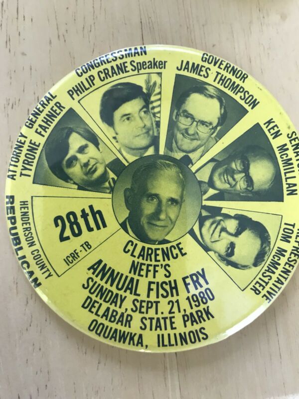 Jim Thompson Phil Crane Chuck Neff GOP 1990 Illinois Campaign Button ...