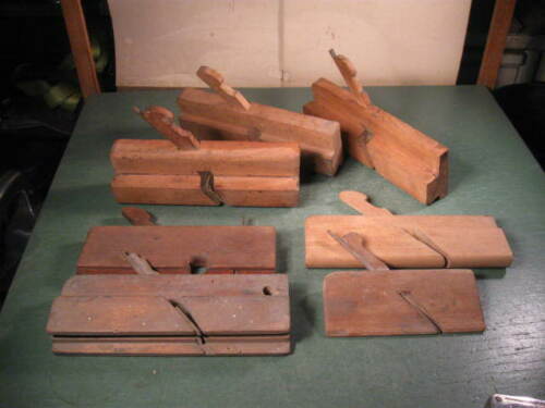 OLD ANTIQUE VINTAGE WOODWORKING TOOLS WOODEN MOLDING PLANES GROUP ...