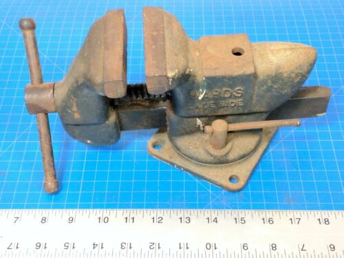 Vintage Ward V151 Vise Clamp 3-1/2" Bench Vice Swivel Base Anvil Hardy ...