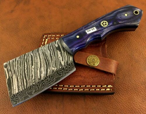 Handmade Custom Damascus Steel Hatchet Axe Functional Camping Dh69