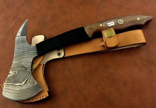 Handmade Custom Damascus Steel Hatchet Axe Functional Camping Jd70