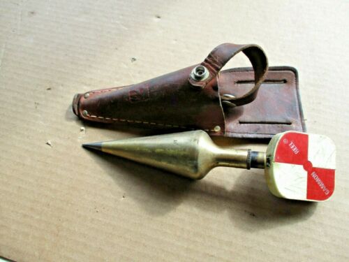 Vintage 18 Oz Brass Plumb Bob With Steel Tip And Leather Holder Gammon Reel Antique Price