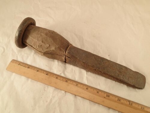 Primitive Antique Lumberjack Massive Firewood Log Splitting Wedge Maul ...