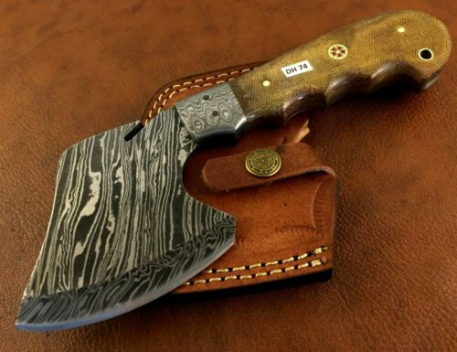 Handmade Custom Damascus Steel Hatchet Axe Functional Camping Dh74