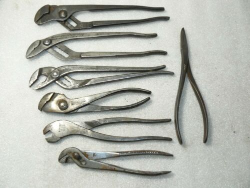 7 Vintage Specialty Pliers Slip & Fixed Joint Williams Channellock Duro ...