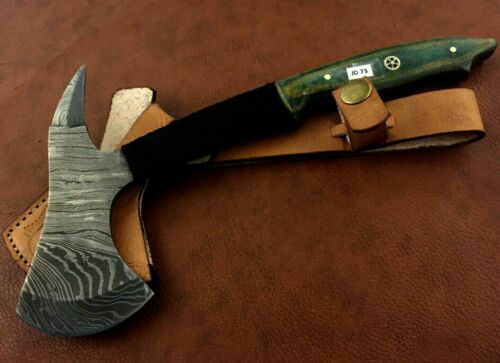 Handmade Custom Damascus Steel Hatchet Axe Functional Camping Jd73