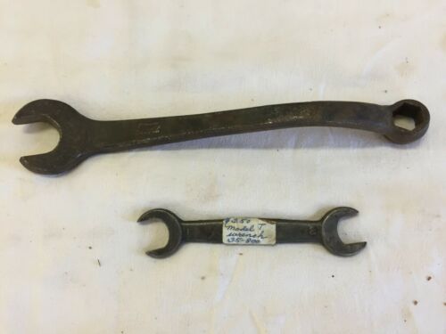 2 Vintage Model T A USA Ford Logo Stamped Open End Antique Hand Toolkit ...