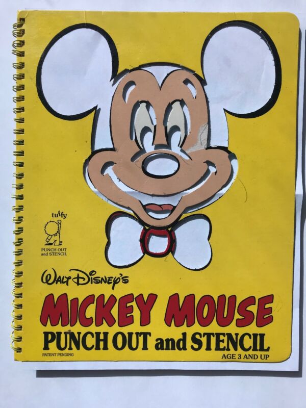 Disney''s Mickey Mouse Punch Out and Stencil Book Classic Vintage ...