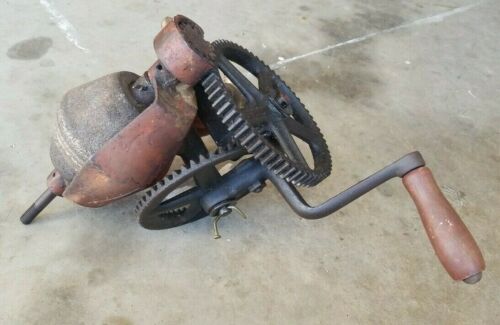 Vintage Hand Crank Sickle Grinder - sharpener scythe farm tool grinding ...