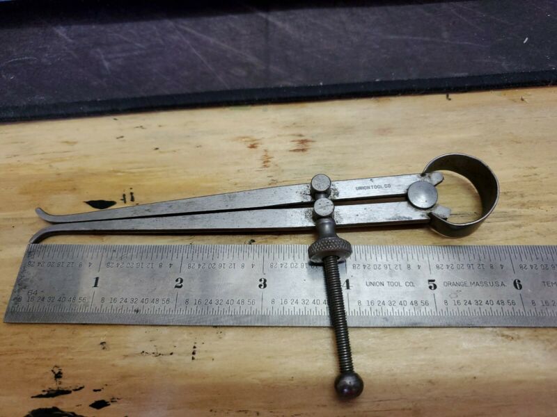 VINTAGE "UNION TOOL CO." INSIDE MEASURING CALIPER DIVIDER COMPASS ~ 6 ...