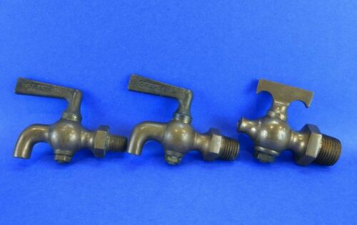 Vintage Crane Three Small Brass Valves -- Antique Price Guide Details Page
