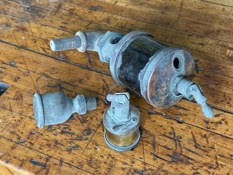 VINTAGE LOT OF BRASS DRIP OILER Grease Cup, ESSEX, HIT MISS ENGINE ...