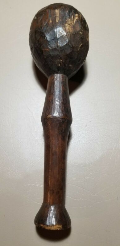 Vintage Hand Carved Billy Club Primitive Weapon with Display Stand ...