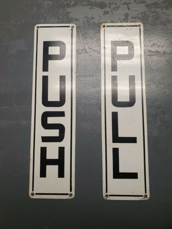 Vintage Antique Metal Push Pull door signs -- Antique Price Guide ...