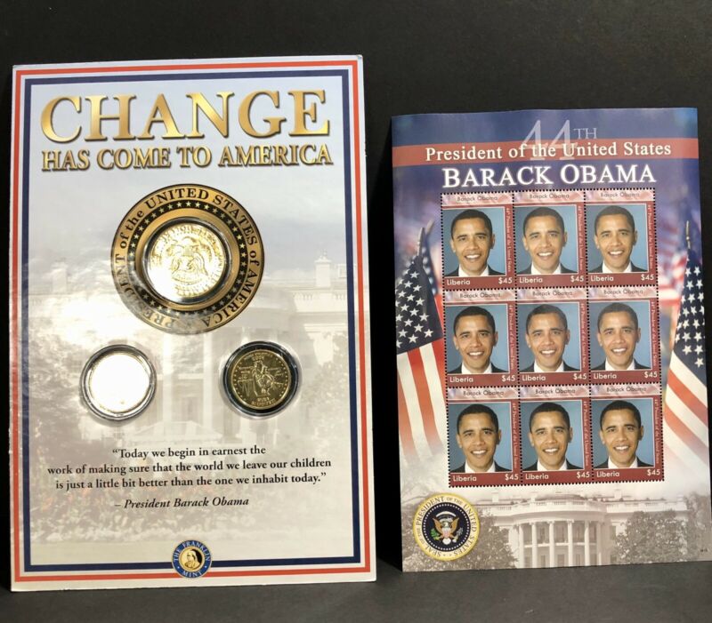 New Barack Obama Change Has Come Layered 24k Gold Plated Coin And Stamp ...