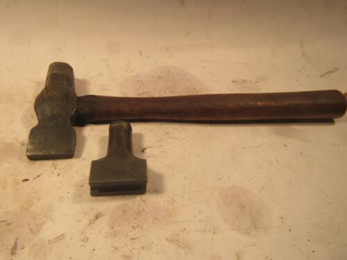 VINTAGE BLACKSMITHS 1/4" ROUND FORMING HAMMER WITH 5/16" SQUARE FORGING ...
