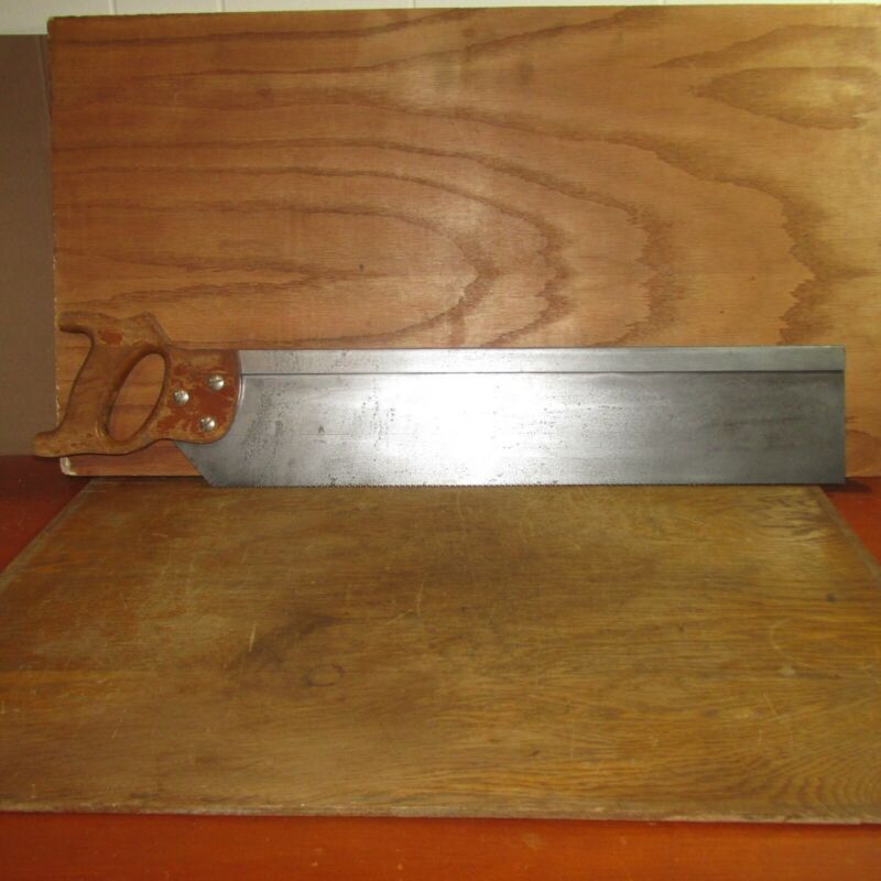 Vintage Warranted Superior Miter Hand Back Saw 22 1/2" x 5" Blade 11 ...