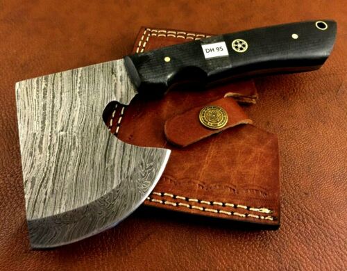 Handmade Custom Damascus Steel Hatchet Axe Functional Camping Dh95