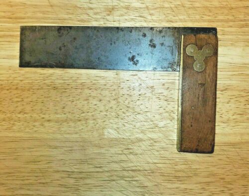 Vintage Wood, Brass, Steel 6 inch Carpenters Square -- Antique Price ...