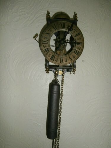 VINTAGE WALL CLOCK: MECHANICAL SKELETON CLOCK BY STAIGER WEST GERMANY ...