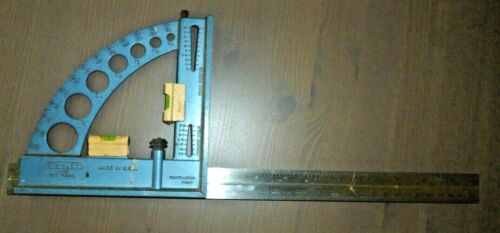 VINTAGE STANLEY No. 125 COMBINATION SQUARE PROTRACTOR W/BUBBLE LEVELS ...