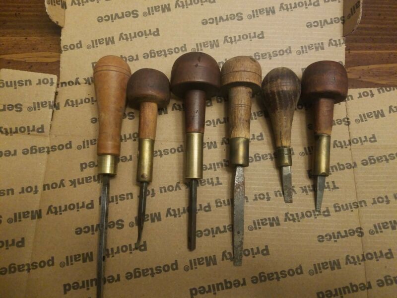 6 vintage palm carving chisels -- Antique Price Guide Details Page