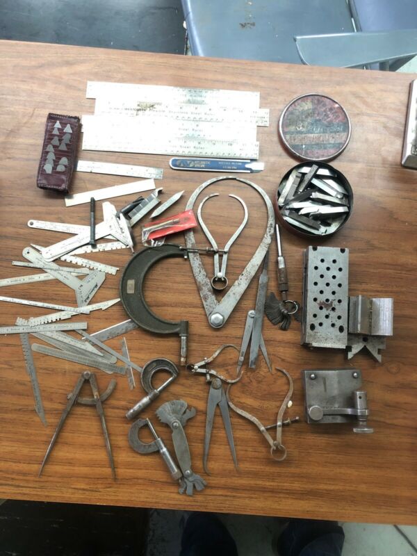 Machinist Tool Box Clean out Starrett Micrometers Calipers Gauges Etc ...