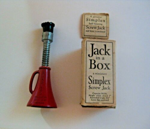 ORIGINAL VINTAGE SIMPLEX SCREW JACK ADVERTISING SALESMAN''S SAMPLE JACK ...