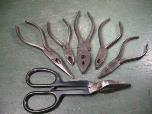 OLD USED VINTAGE MECHANICS TOOLS SMALL PLIERS GROUP ALL TYPES ...