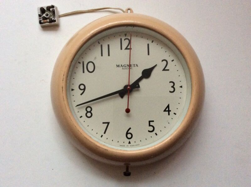 Vintage Clock,Vintage Industrial Wall Clock,Workshop Clock, Magneta ...