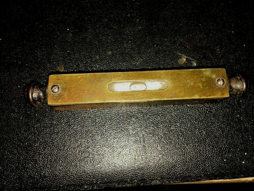 RARE ANTIQUE BRASS & IRON DAVIS L&T CO NO 38 POCKET LEVEL FULL MAKERS ...