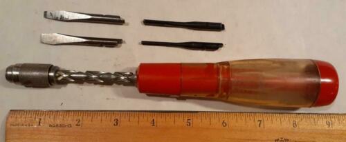 Vintage Stanley 233H Push Ratcheting Screwdriver (68-233) with 4 Bits ...