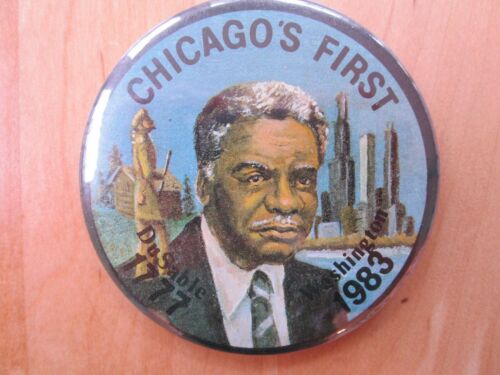 RARE Chicago MAYOR HAROLD WASHINGTON 1983 1st African-American Mayor ...