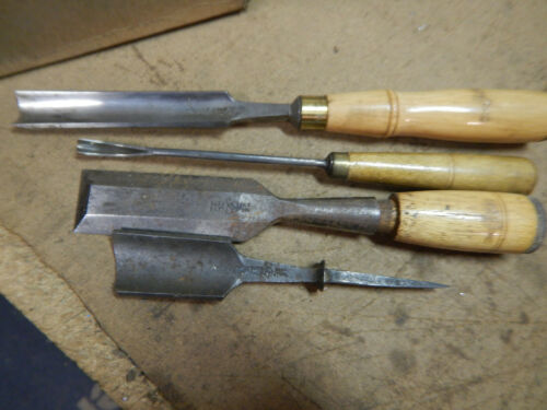 VINTAGE BUCK BROTHERS CARVING WOOD CHISELS GOUGE BEVEL EDGE WOODWORKING ...