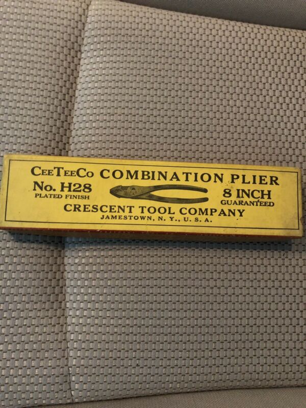 Vintage Crescent Tool Cee Tee Co H28 Combination Pliers 8" With Original Box -- Antique Price ...