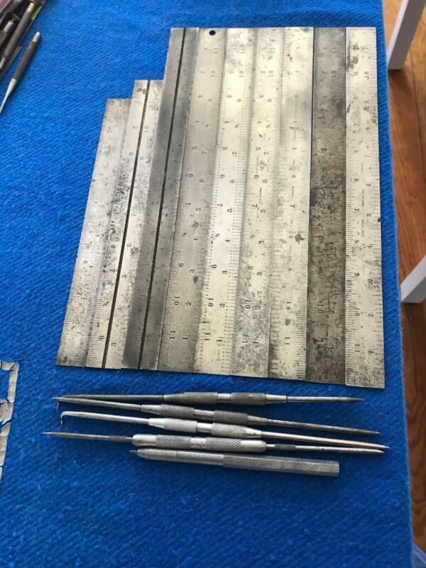 Lot #8 Vintage Machinist Tools Rulers Lufkin,B&S ,Starrett Rules ...