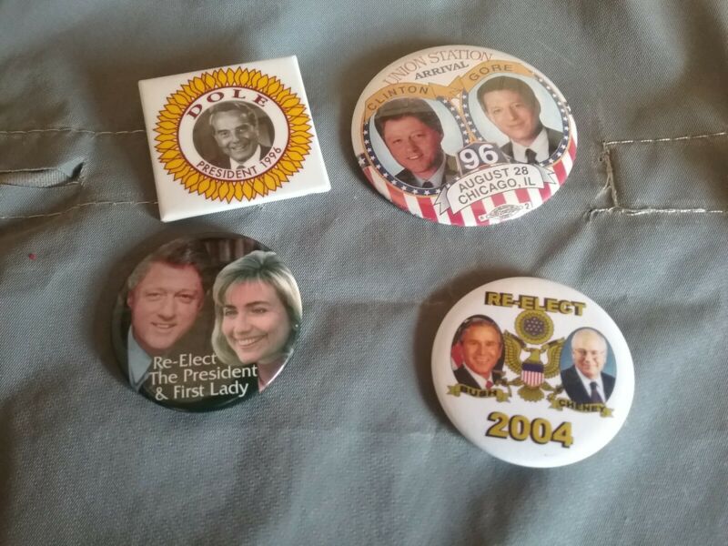 Presidential Campaign Pins Bill Clinton George Bush Al Gore Bob Dole ...