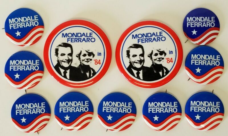 (11) 1984 Mondale - Ferraro Presidential Campaign Pinback Buttons ...
