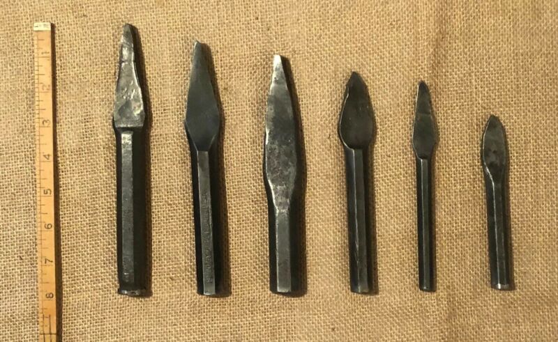 Vintage Lot 11 Blacksmith Cold Chisels, Punches, Stanley, Welding ...