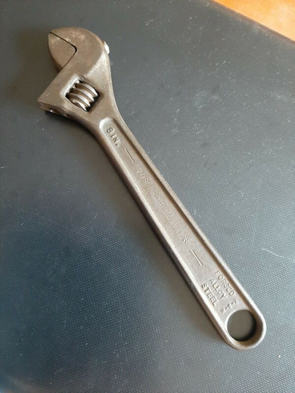 Vintage PROTO 708 LOS ANGELES Adjustable Wrench Forged Alloy Steel W-5 ...
